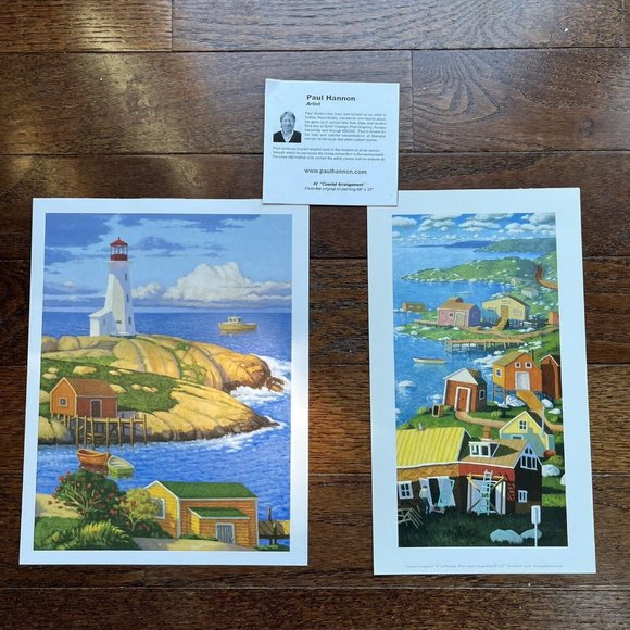 Art | 2 Artist Prints Paul Hannon Limited Coastal Arrangement Maritime ...